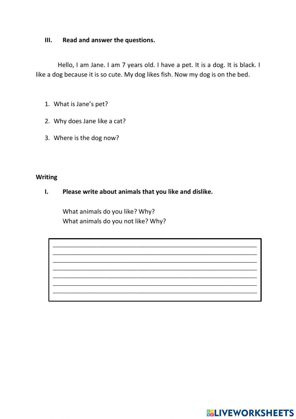 Unit test interactive worksheet for 1 | Live Worksheets