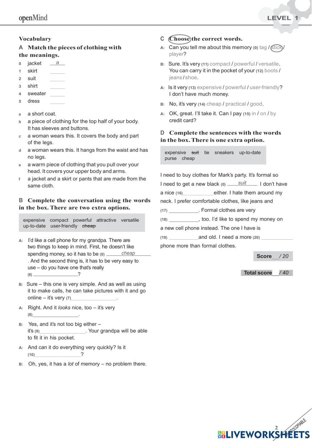 Quiz Level 3 worksheet | Live Worksheets