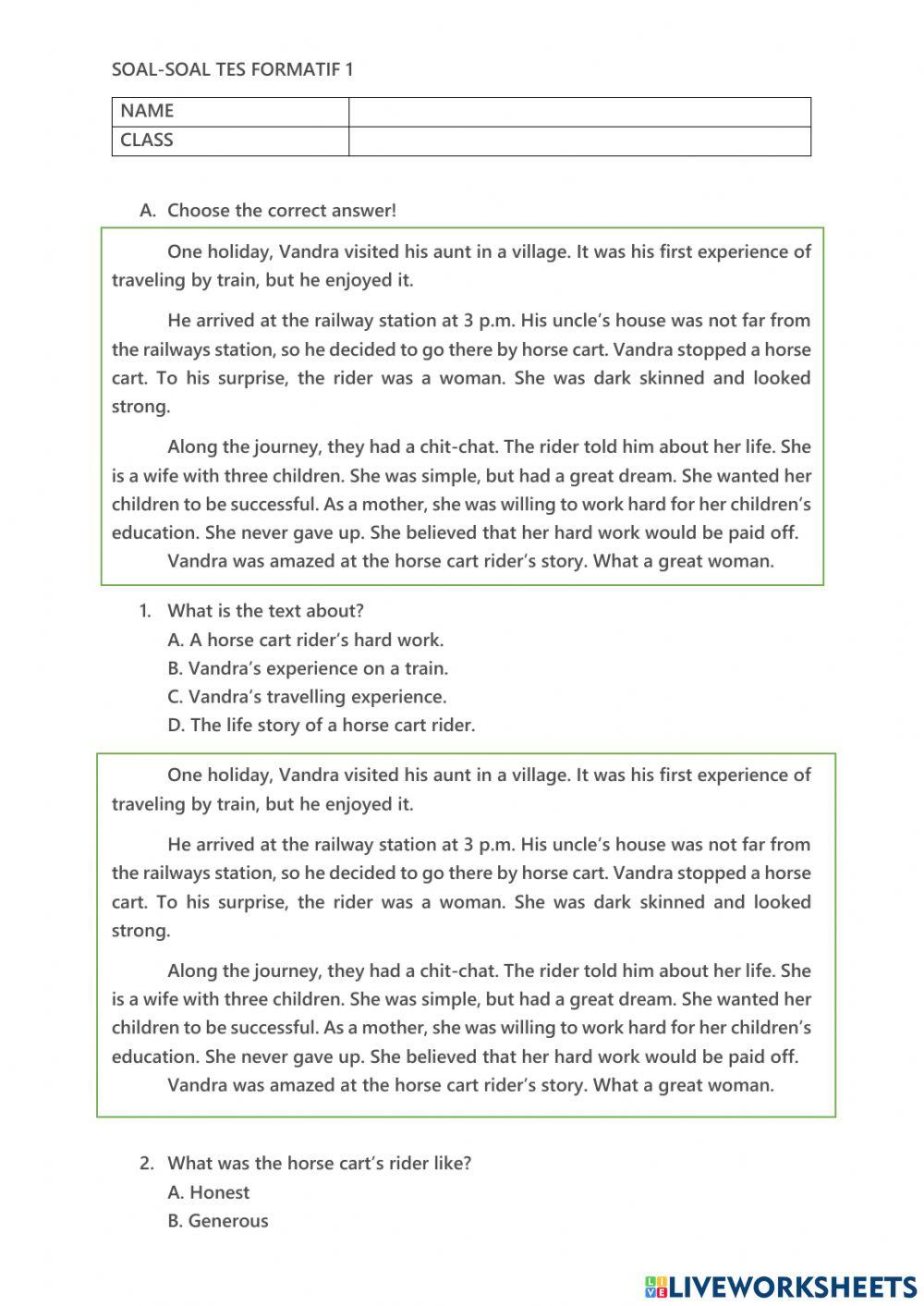 Recount test worksheet | Live Worksheets