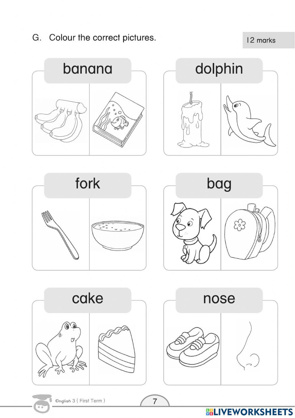 Eng - k1 - pg8 worksheet | Live Worksheets