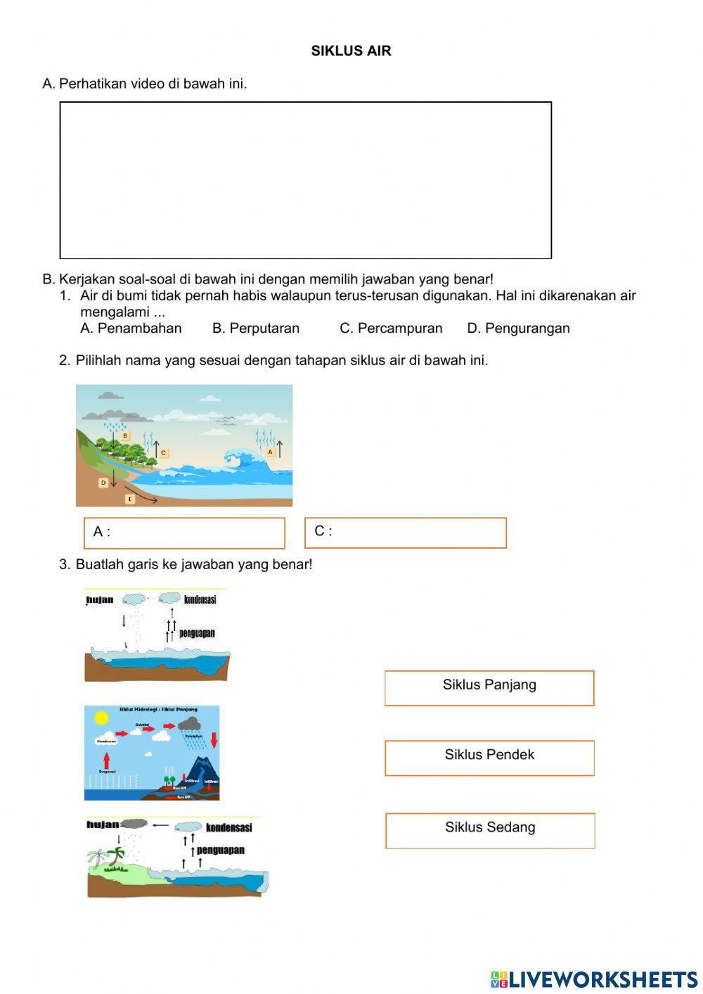 Siklus air online exercise for 5 | Live Worksheets