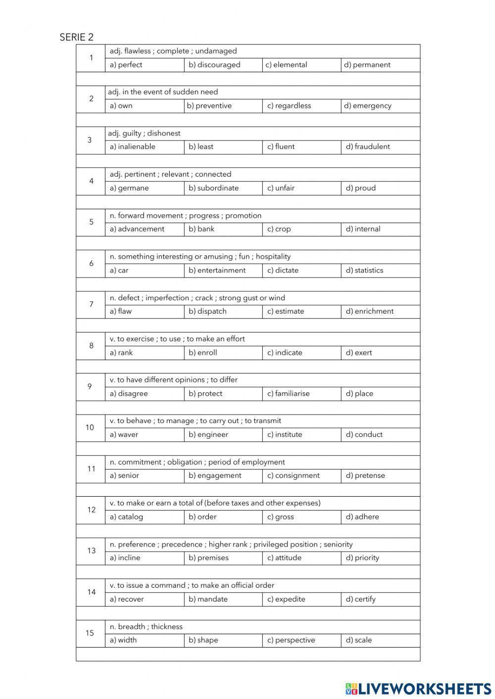 Wbm lw 2 worksheet | Live Worksheets