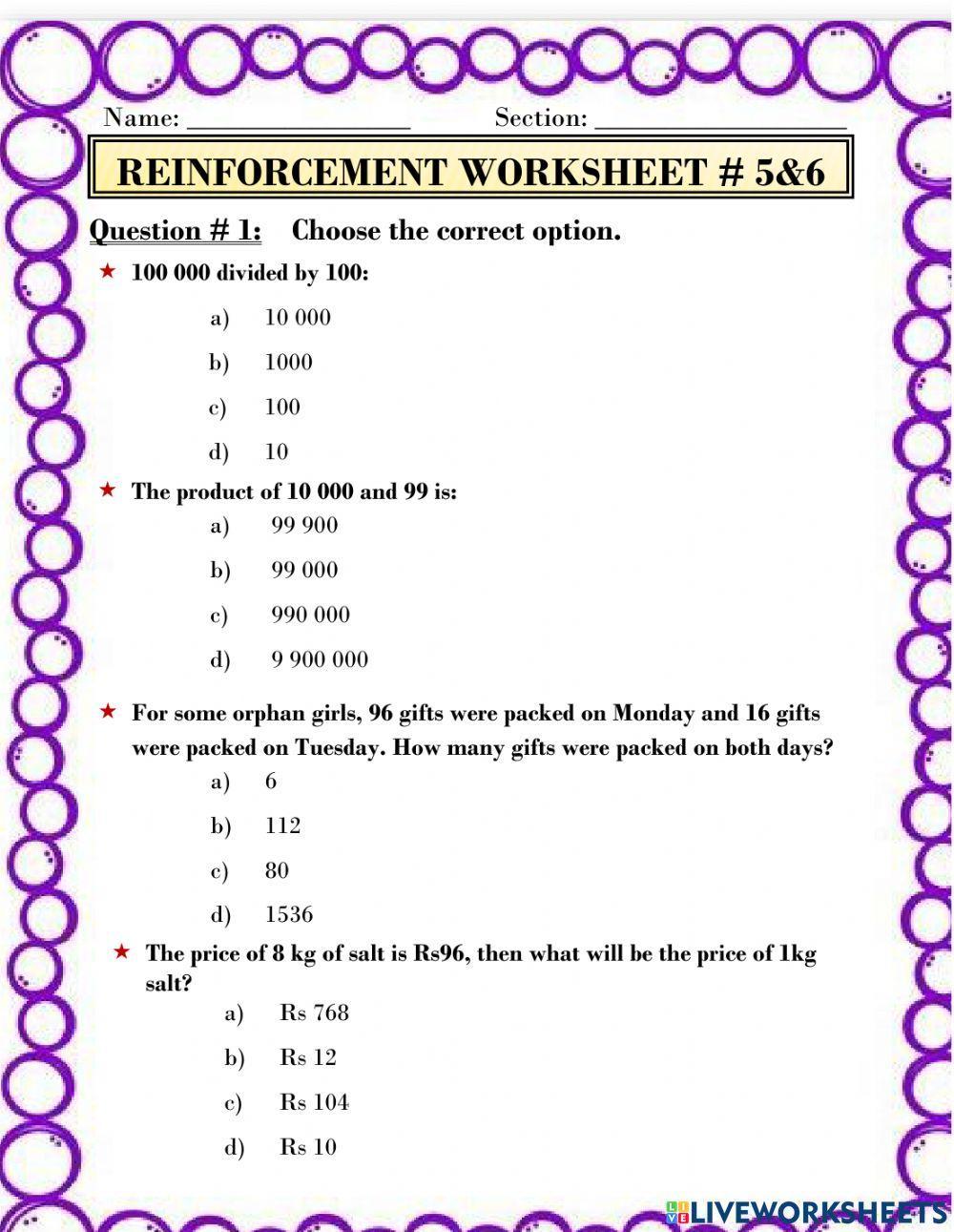 Operations on whole numbers | Zahra2020 | Live