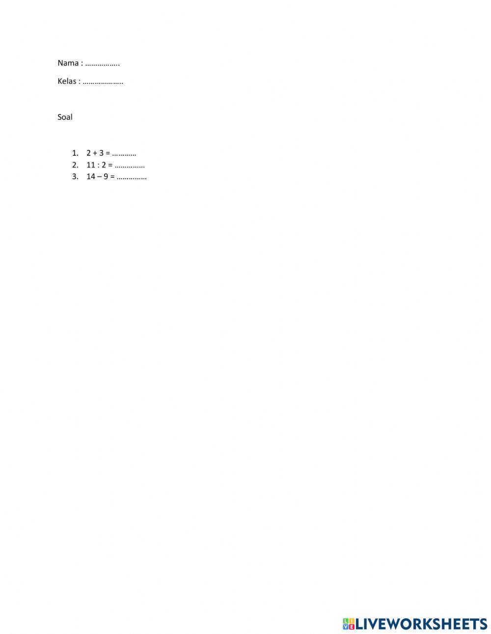 Sda exercise for dsa | Live Worksheets