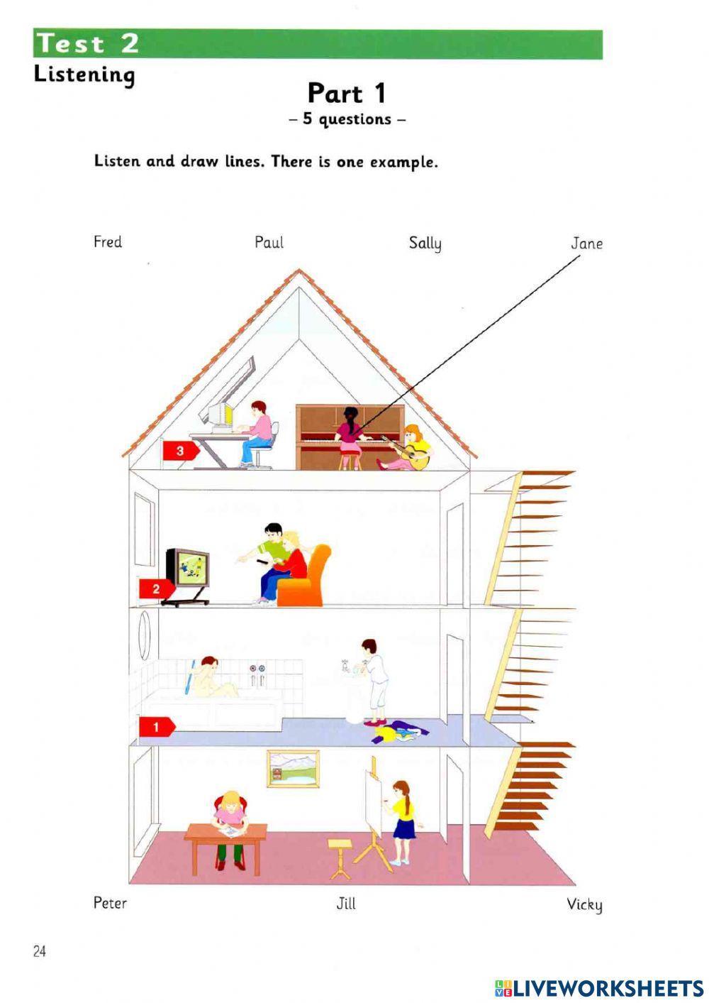 Listening test online exercise for grade 4 | Live Worksheets