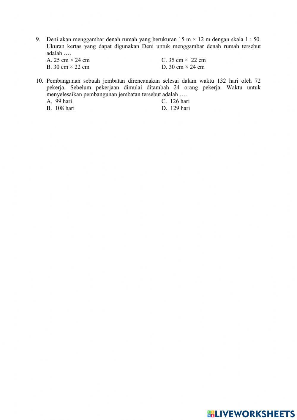 Soal matematika smp 9 worksheet | Live Worksheets