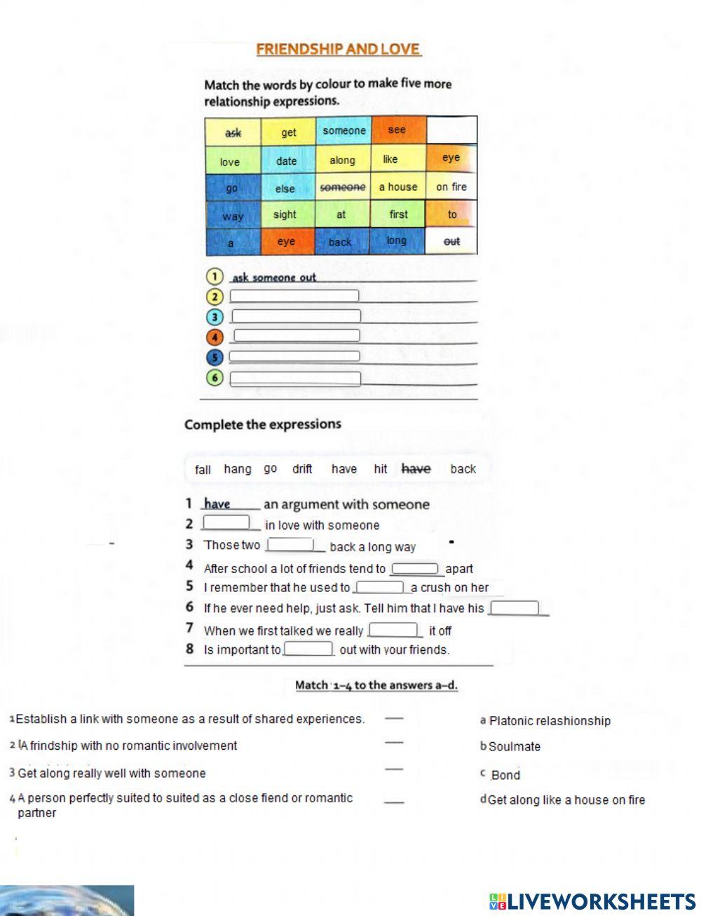 Friendship and love 3000 | Margo | Live Worksheets