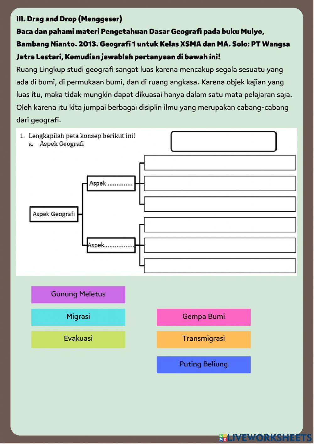 contoh membuat LKPD online worksheet | Live Worksheets
