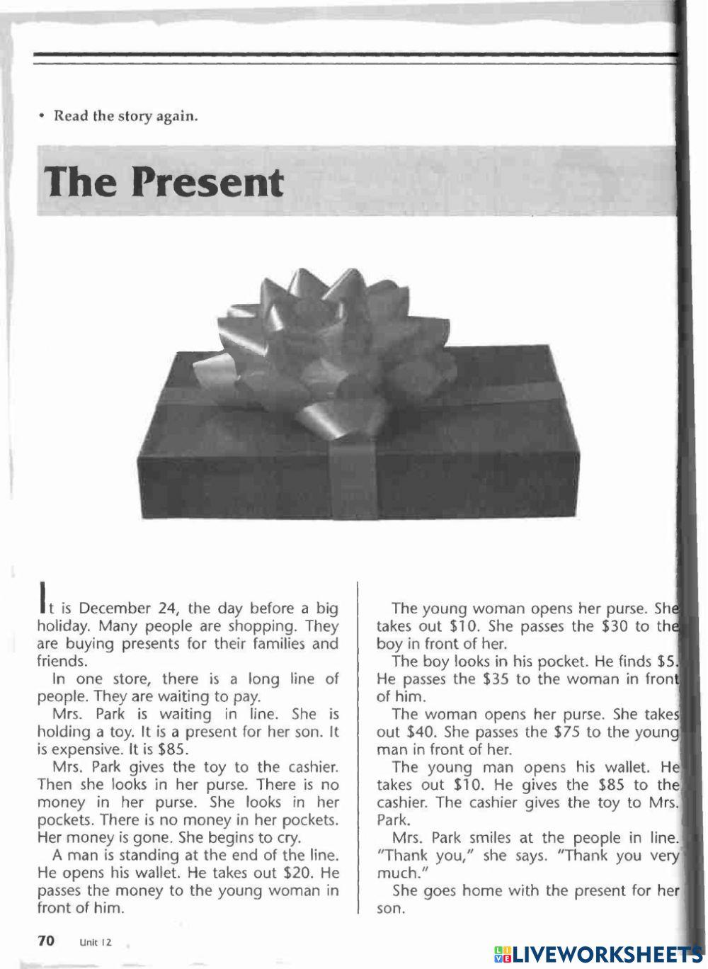 The present 2129471 | Laura Cabrera | Live Worksheets