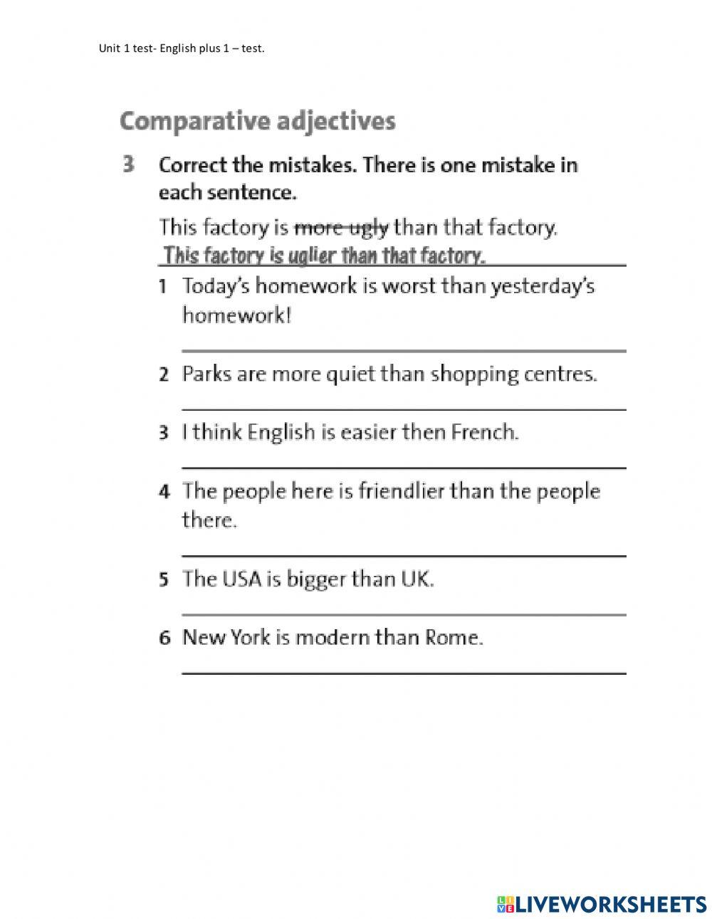 English plus 1 interactive activity | Live Worksheets