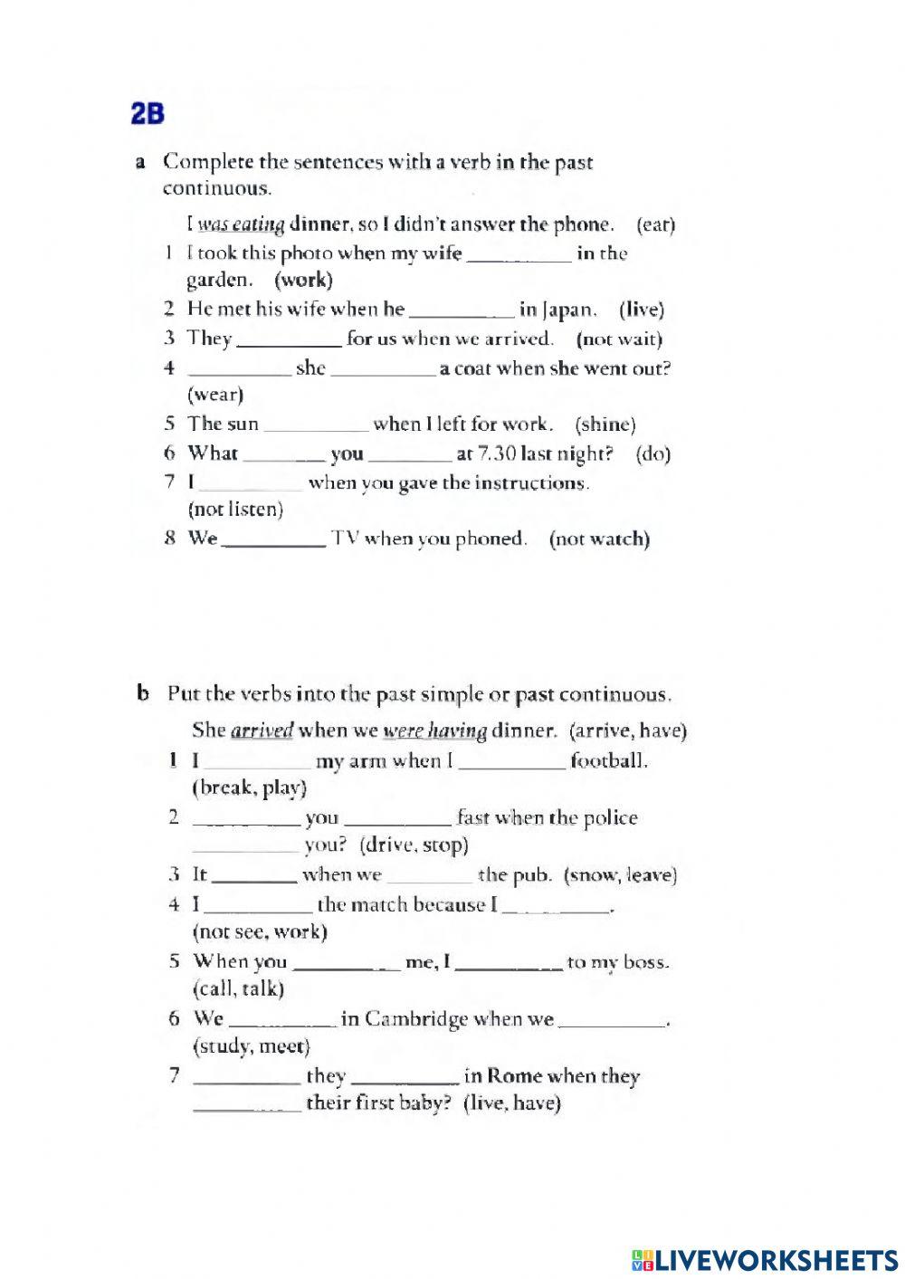 Grammar online exercise for pre-intermediate | Live Worksheets