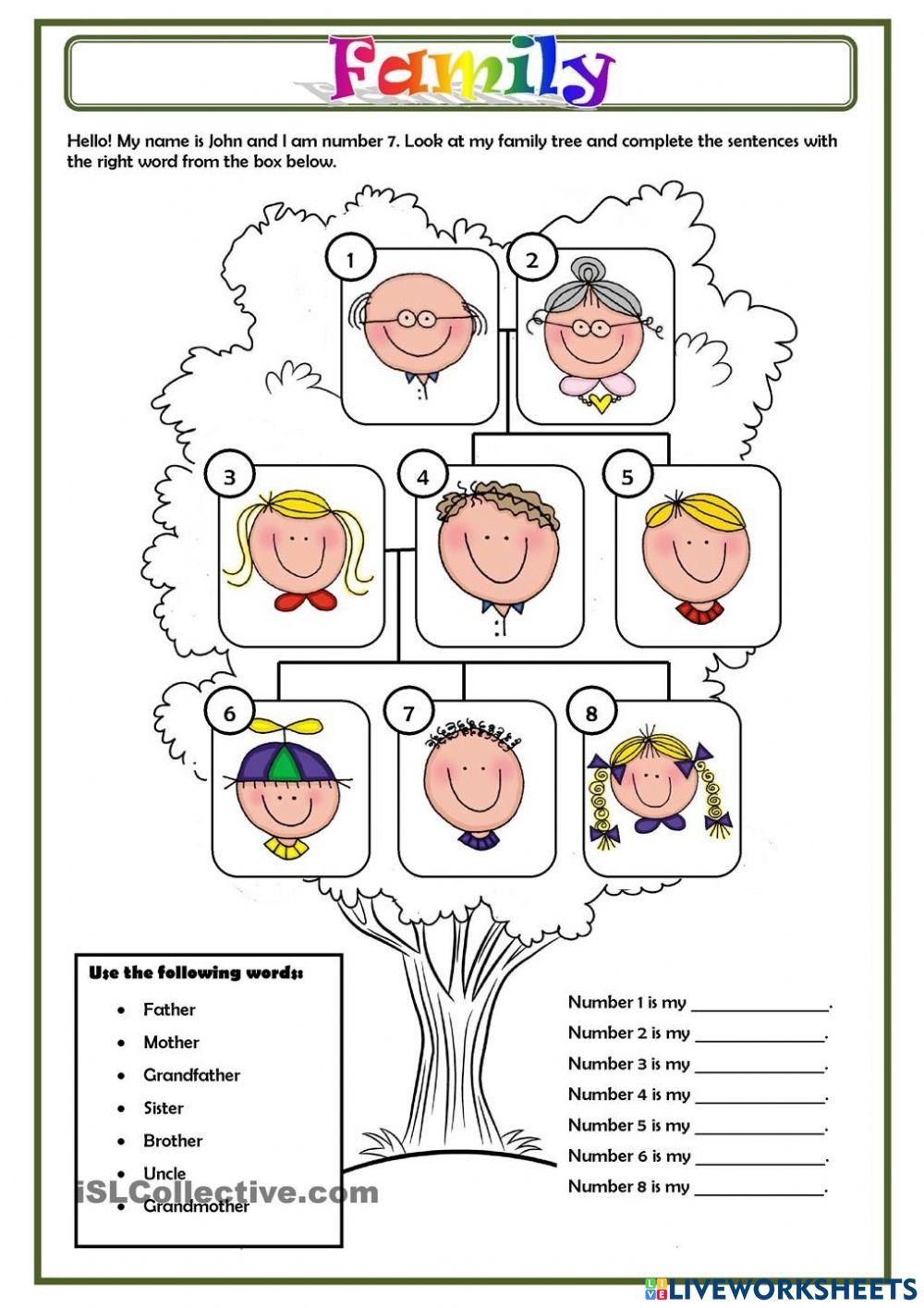 Family Tree online exercise for | Live Worksheets