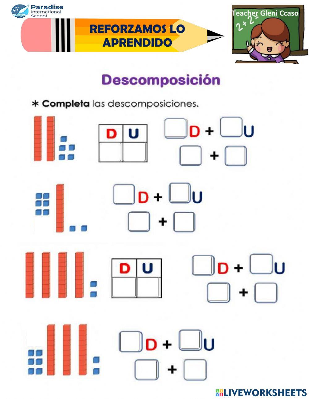Descomponemos n… | Free Interactive Worksheets | 2129832