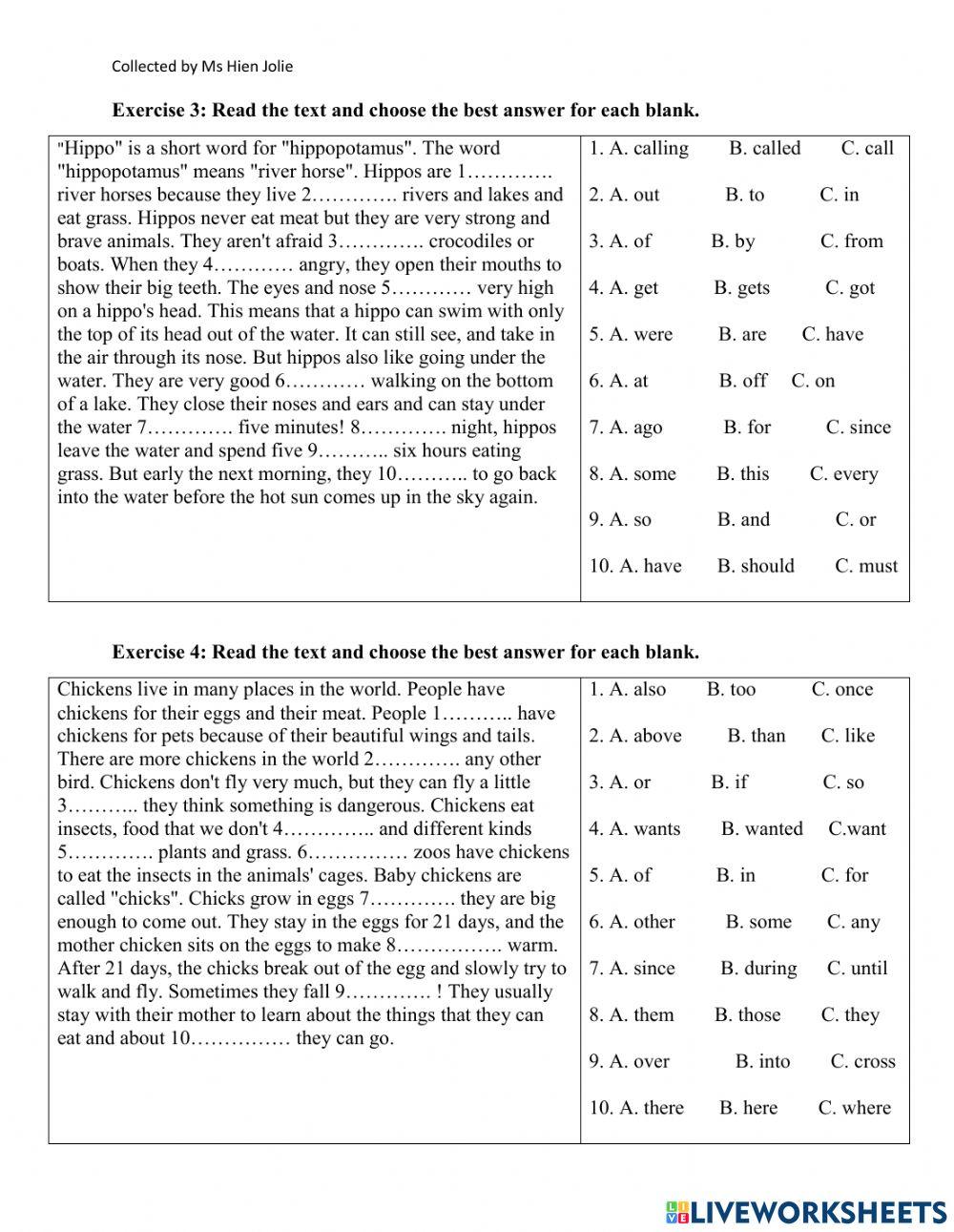 Flyers Part 3 E… | Free Interactive Worksheets | 2129859