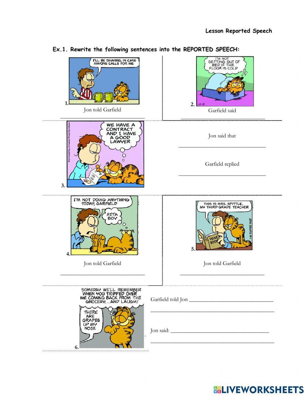 Reported Speech… | Free Interactive Worksheets | 2129881