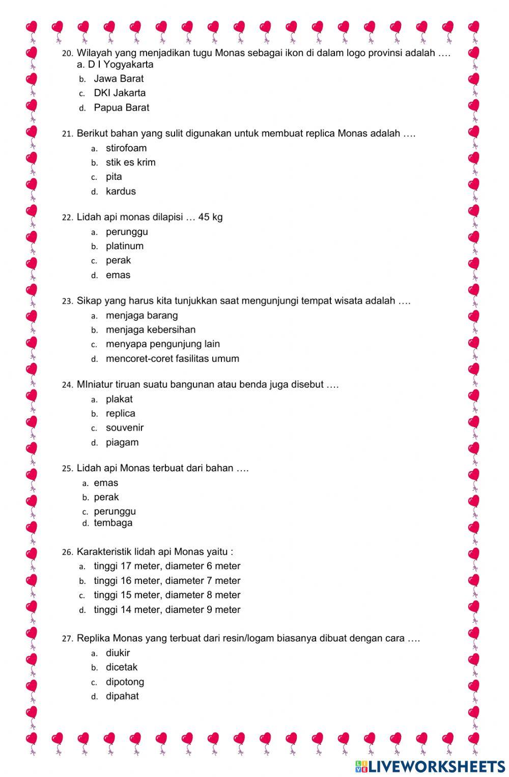 Ulangan PLBJ worksheet | Live Worksheets
