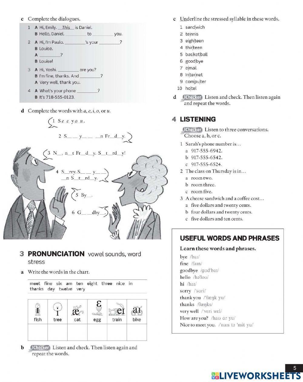 SB1 - 1A - My n… | Free Interactive Worksheets | 2130478