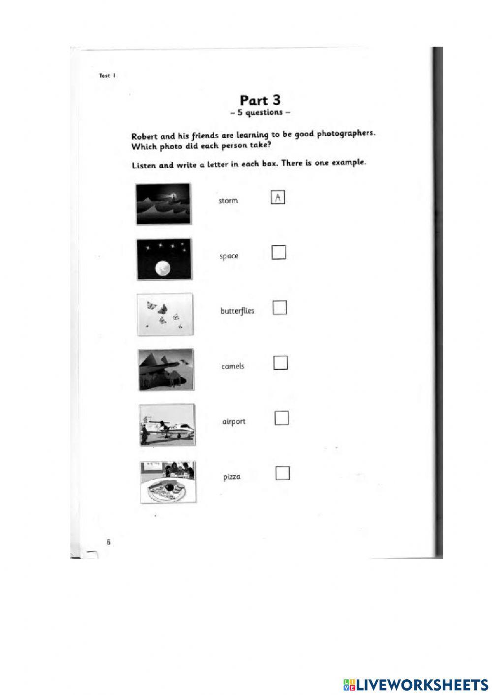 4320315 | Flyers 4 - Test 1 - Listening | LIEN AU MY