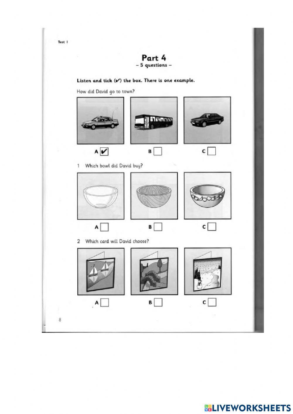 4320315 | Flyers 4 - Test 1 - Listening | LIEN AU MY