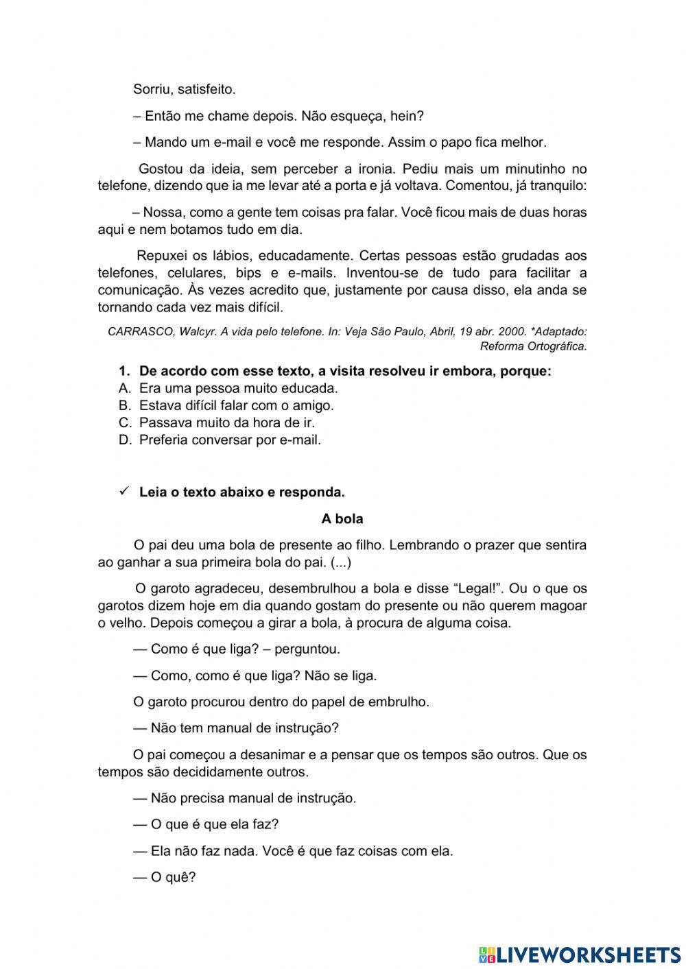 Identificar textos de diferentes gêneros. worksheet | Live Worksheets