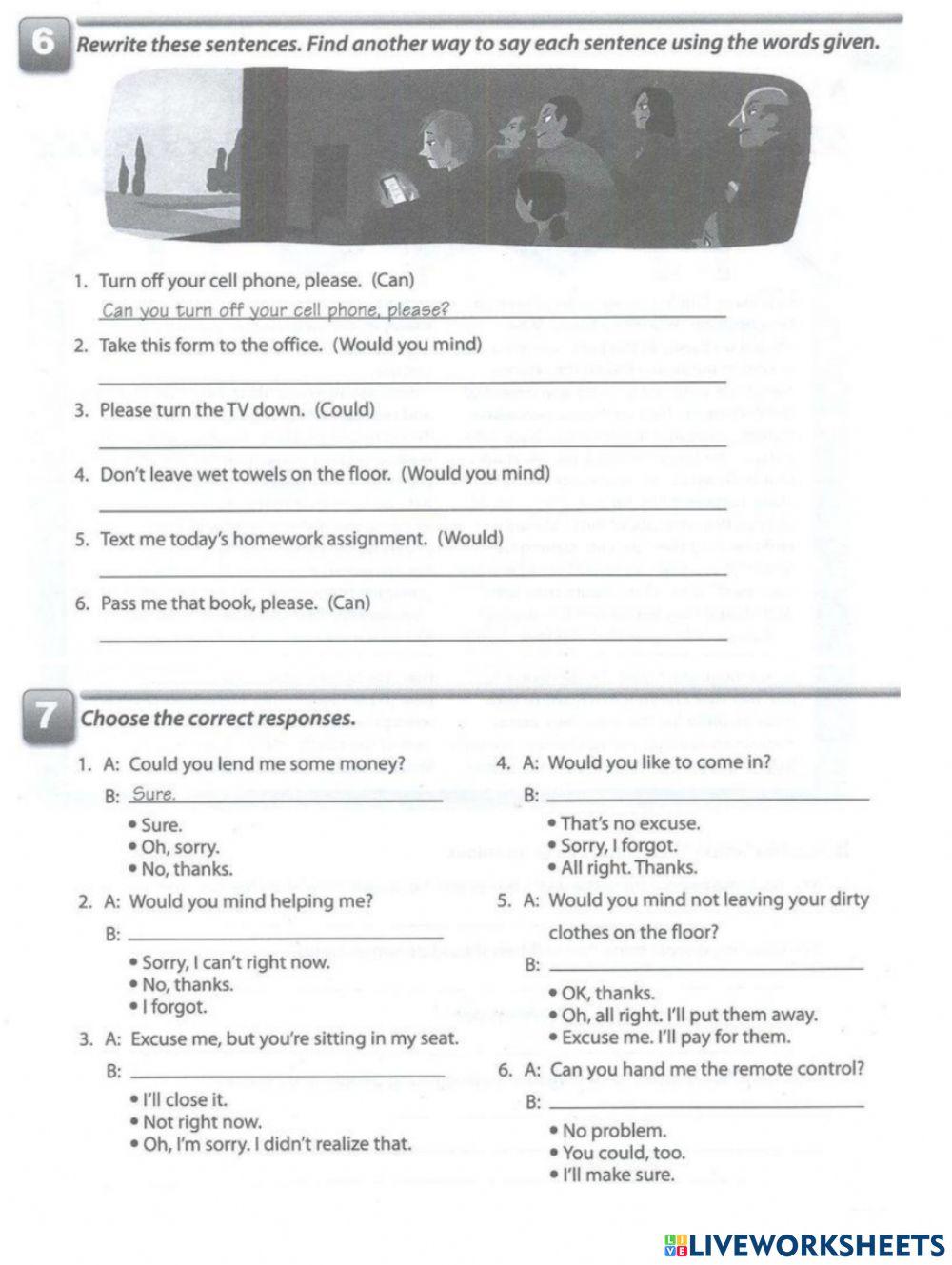 Requests and answers worksheet | Live Worksheets