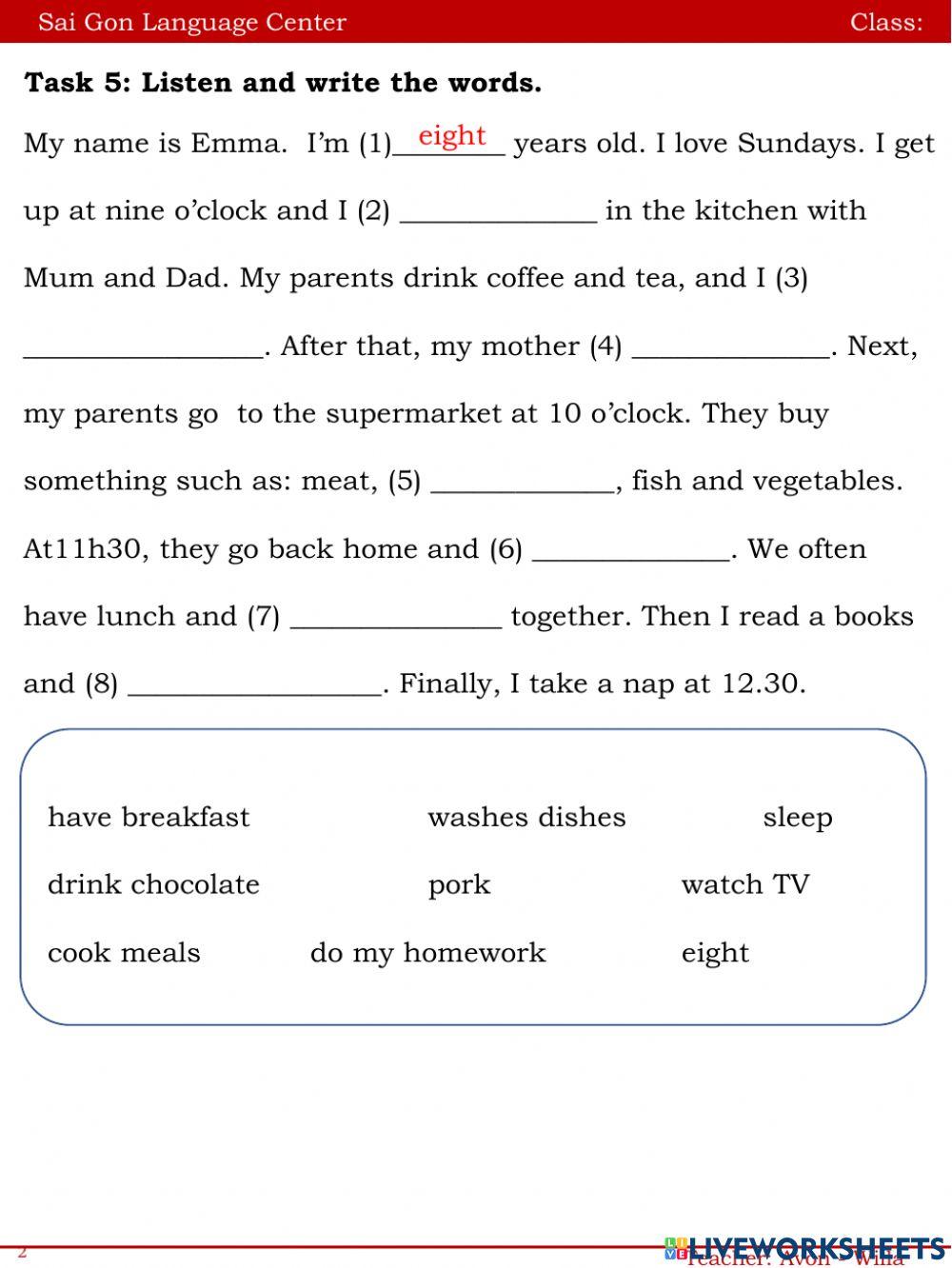 Let's play after school! interactive worksheet for Class: Tulip | Live ...