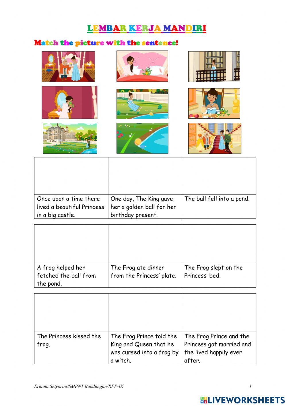 The Frog Prince… | Free Interactive Worksheets | 4203749