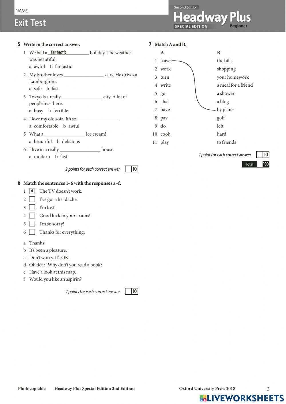 E01 - oxford 5350995 | sarah hassan | Live Worksheets