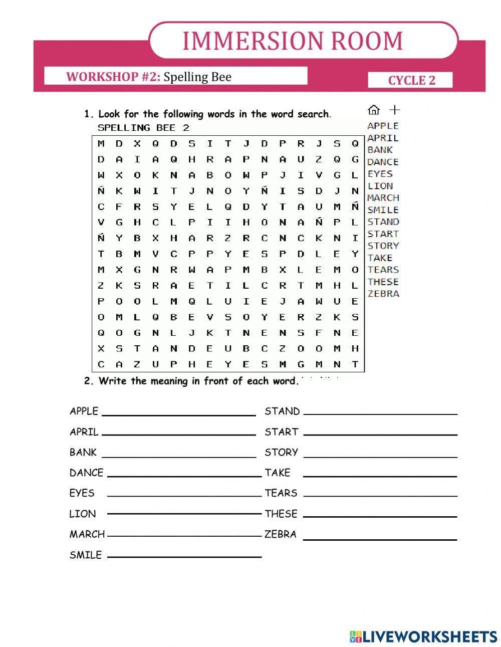 spelling bee for basic 2