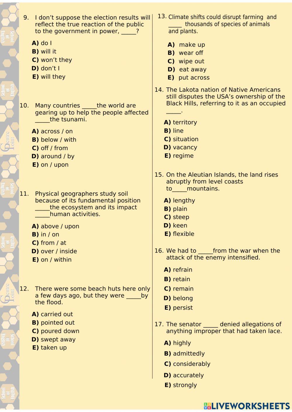ADVANCED GRAMMA… | Free Interactive Worksheets | 5350987