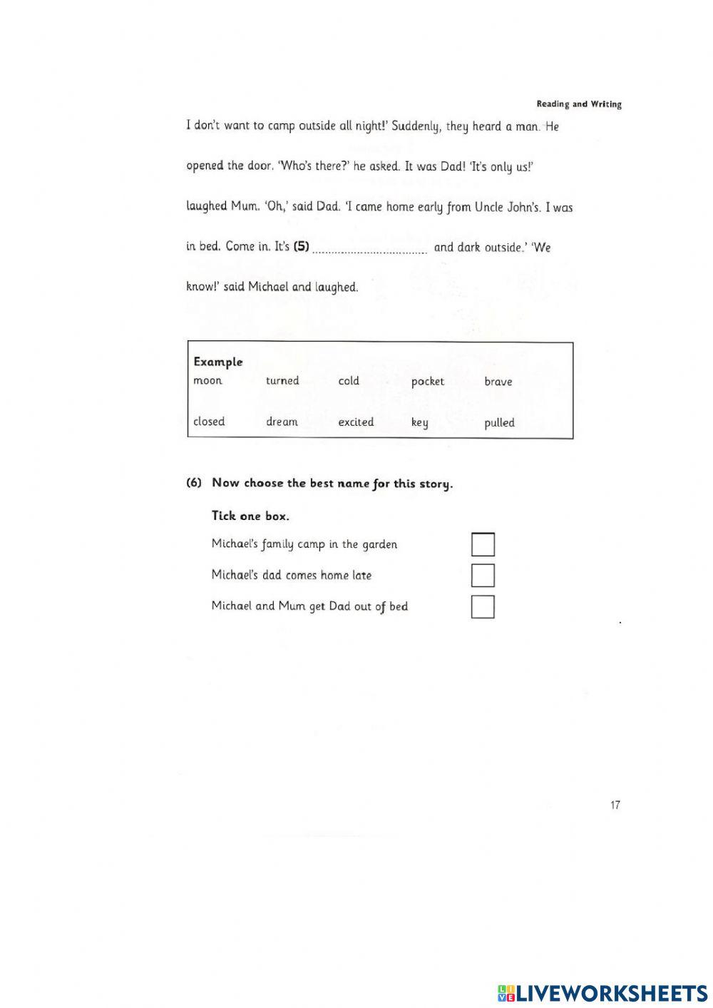 Flyers 5 - Test… | Free Interactive Worksheets | 3969181