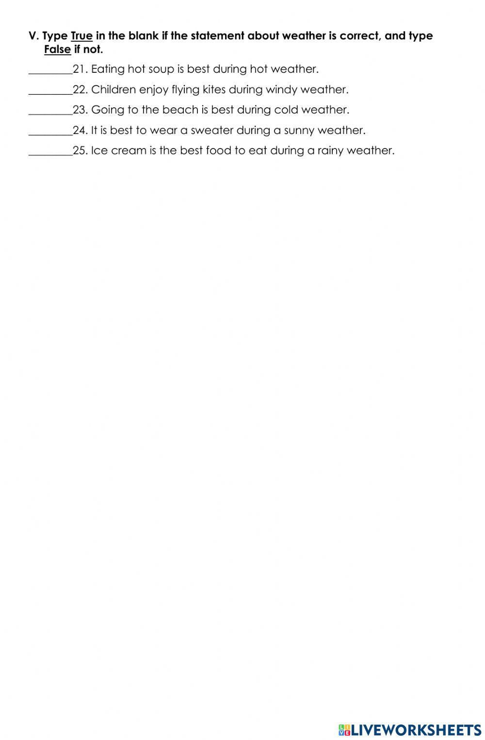 Science (Pre-Assessment) online exercise for | Live Worksheets