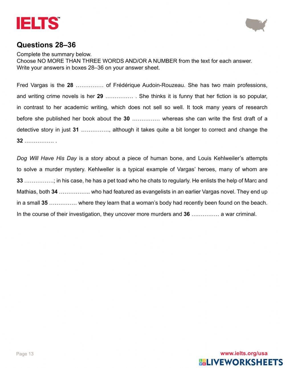 GT- IELTS READING TEST - SECTIONS 3 AND 4 online exercise for | Live ...