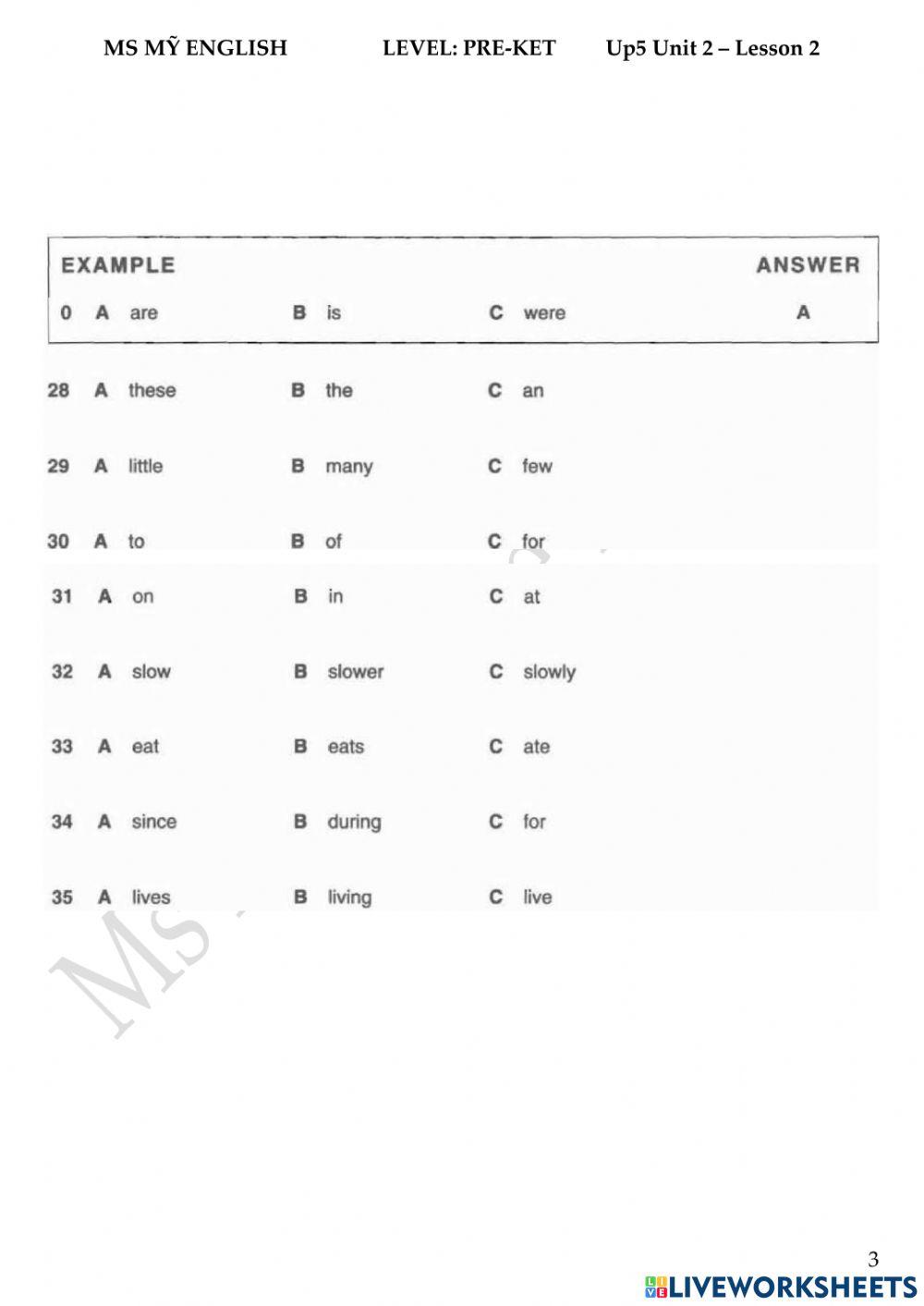 Up5 - Unit 2 - Lesson 2 worksheet | Live Worksheets