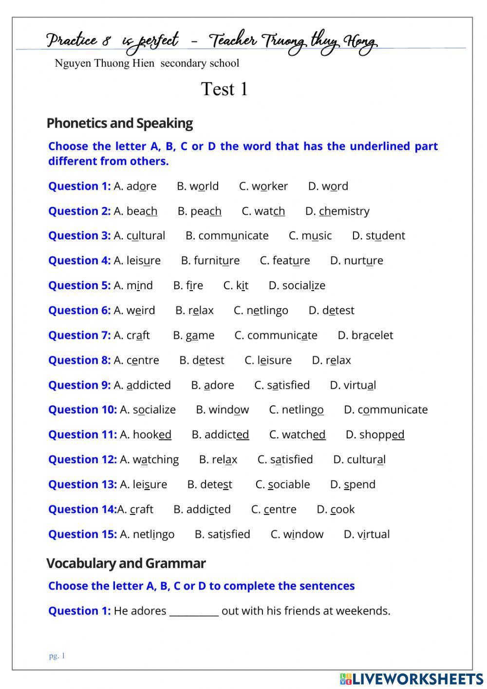2111431 | Test unit 1 class 8 | thuyhongtruong