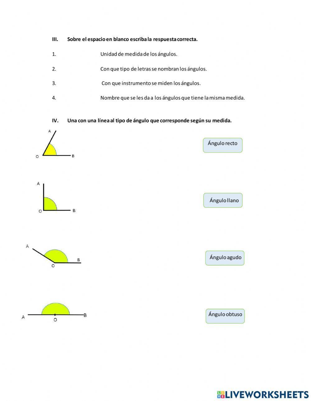 2111694 | Ángulos 7mo grado | LABmat | LiveWorksheets