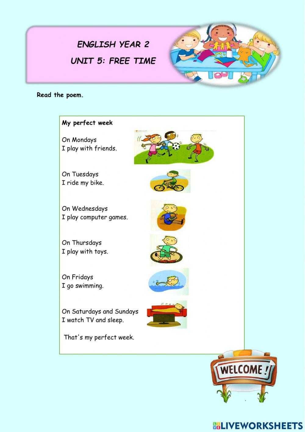 2114085 | YEAR 2 UNIT 5: FREE TIME (PERFORMANCE LEVEL 6)