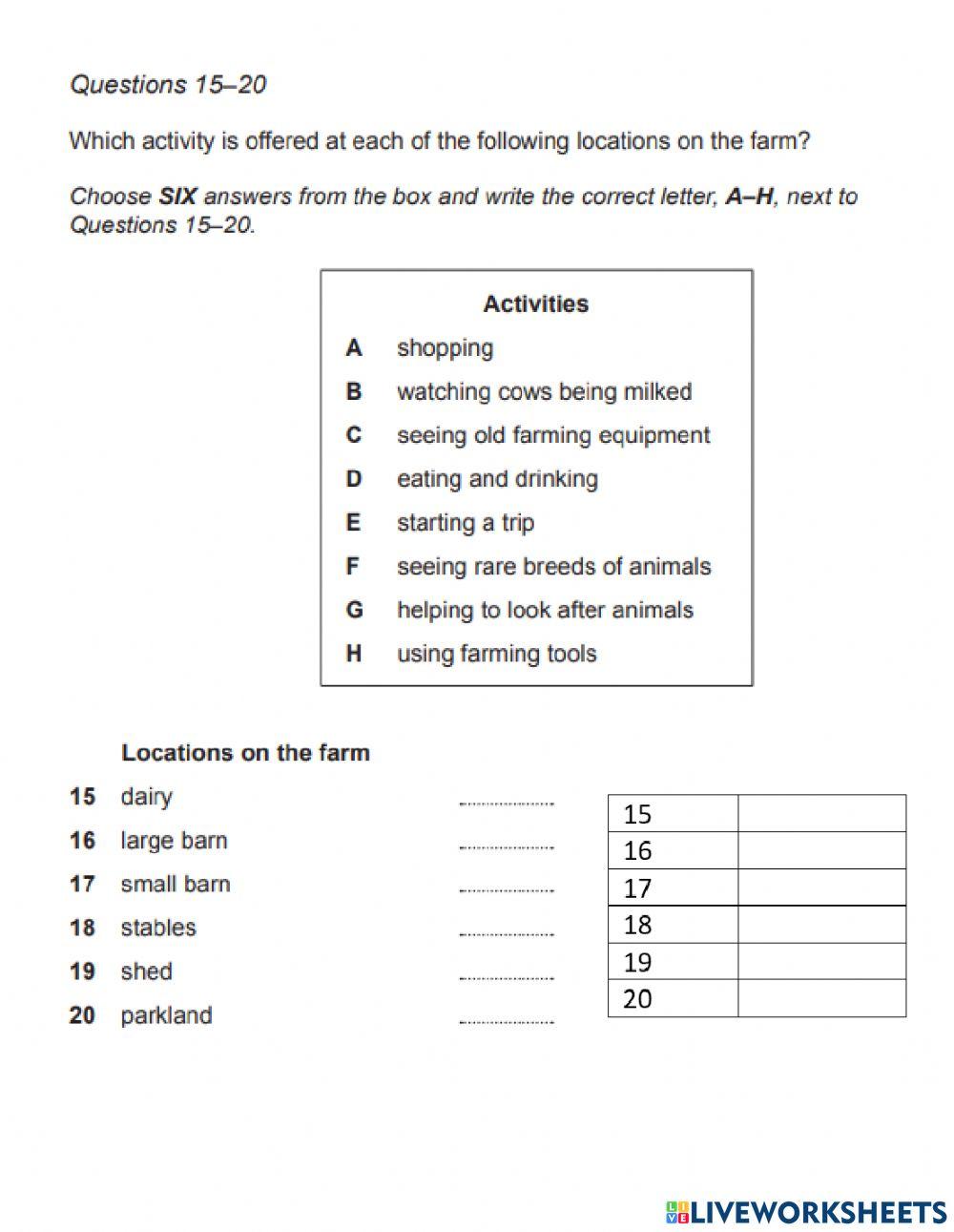 Cambridge 17 Te… | Free Interactive Worksheets | 2111944