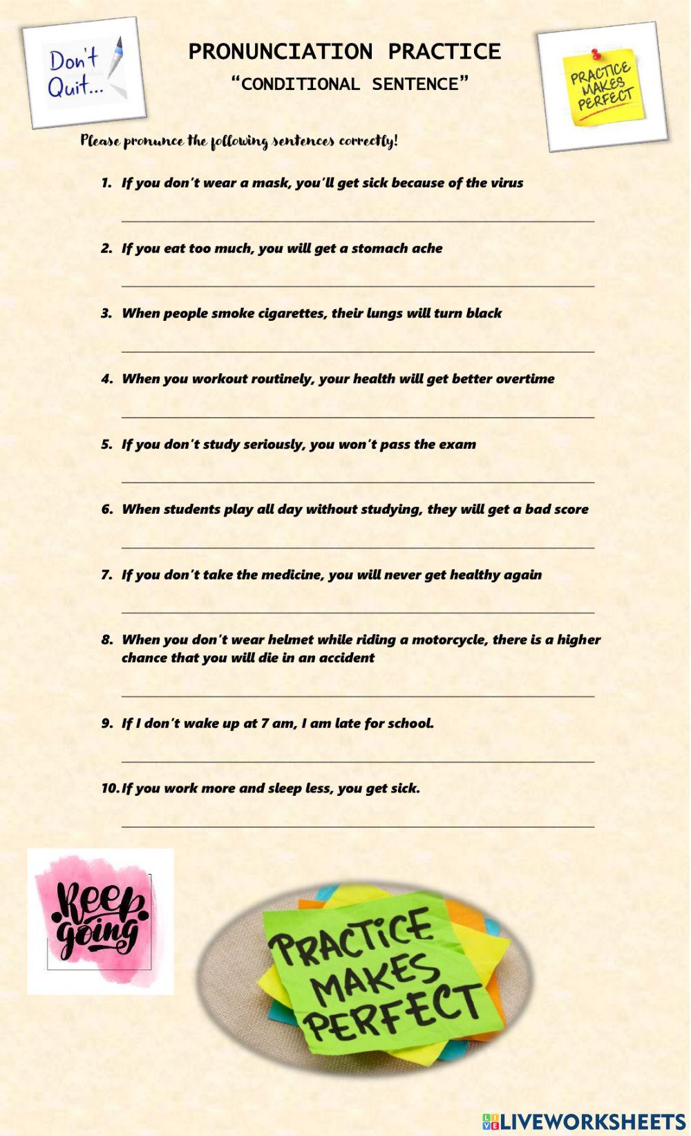 Pronunciation Practice-Conditional Sentence 2130829 | Mr.