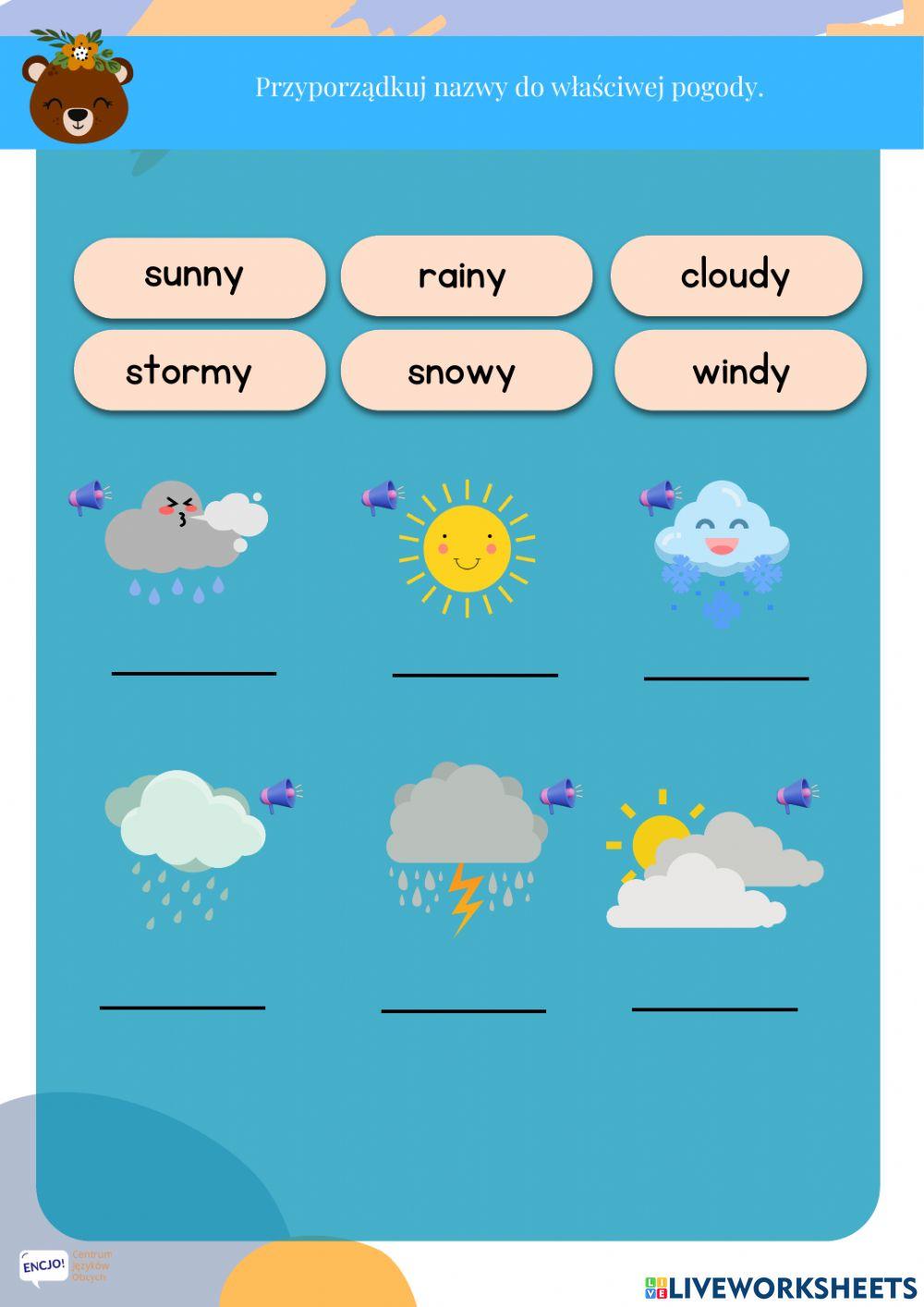 Weather online exercise for primary | Live Worksheets