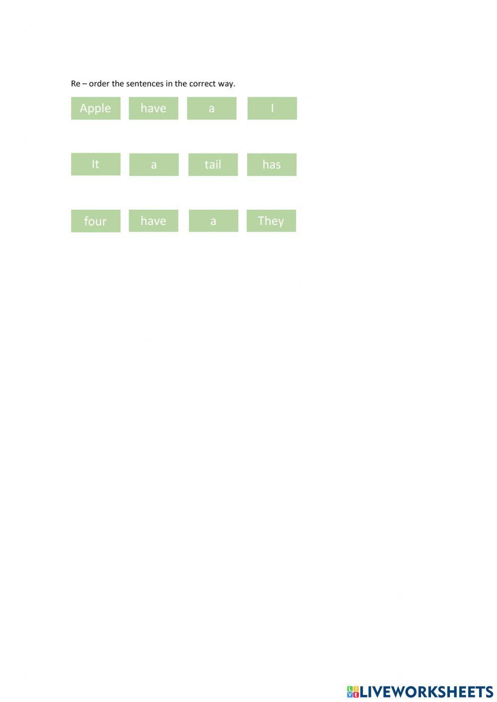 Have and Has free exercise | Live Worksheets