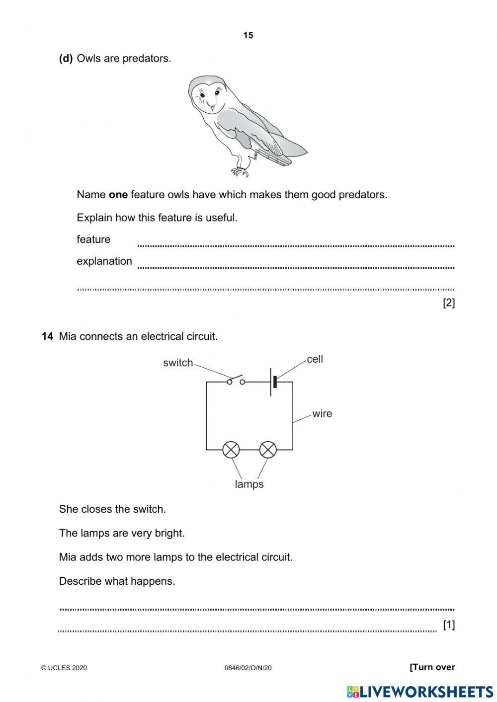 2138604 | Science test paper | Najihah Zainuddin