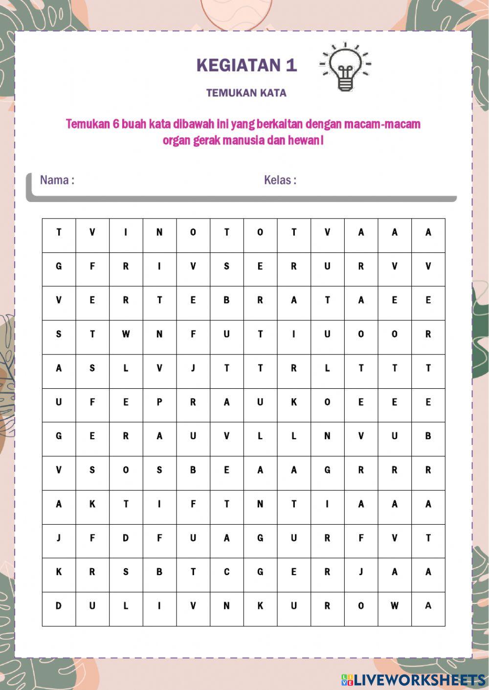 LKPD IPA Gemala Sari interactive worksheet | Live Worksheets