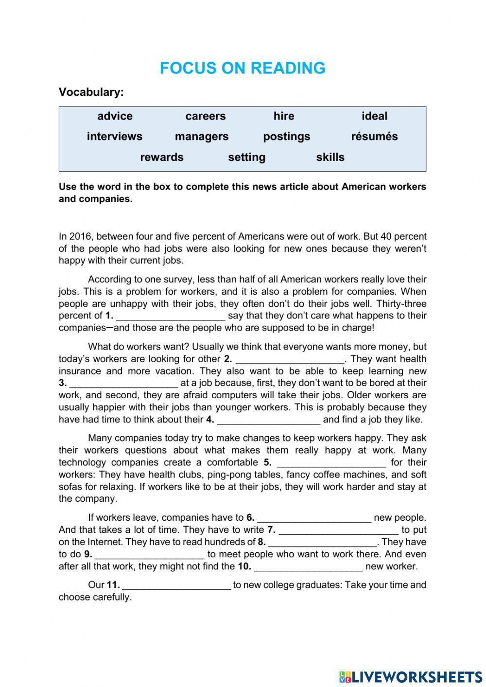 Focus on Reading - Pages 4 & 5 - Unit 1 - Northstar 2