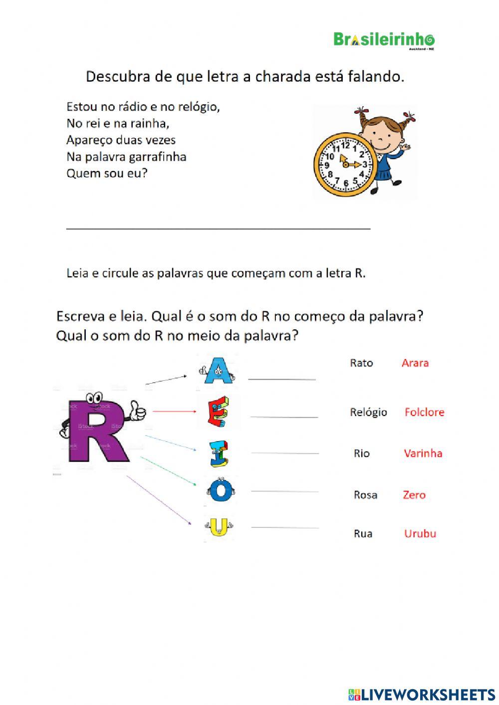 Sons da letra R activity | Live Worksheets