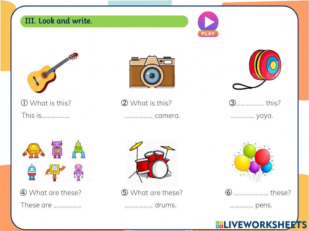 Toys - lesson 2 worksheet | Live Worksheets