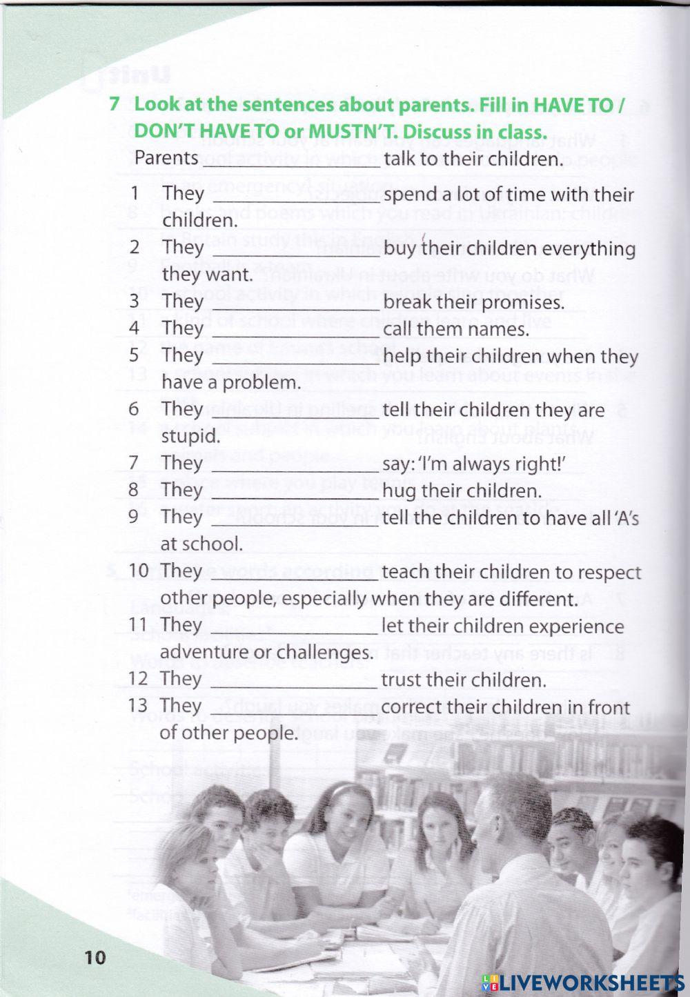 Have to 2139988 | Дарья Омельницкая | Live Worksheets