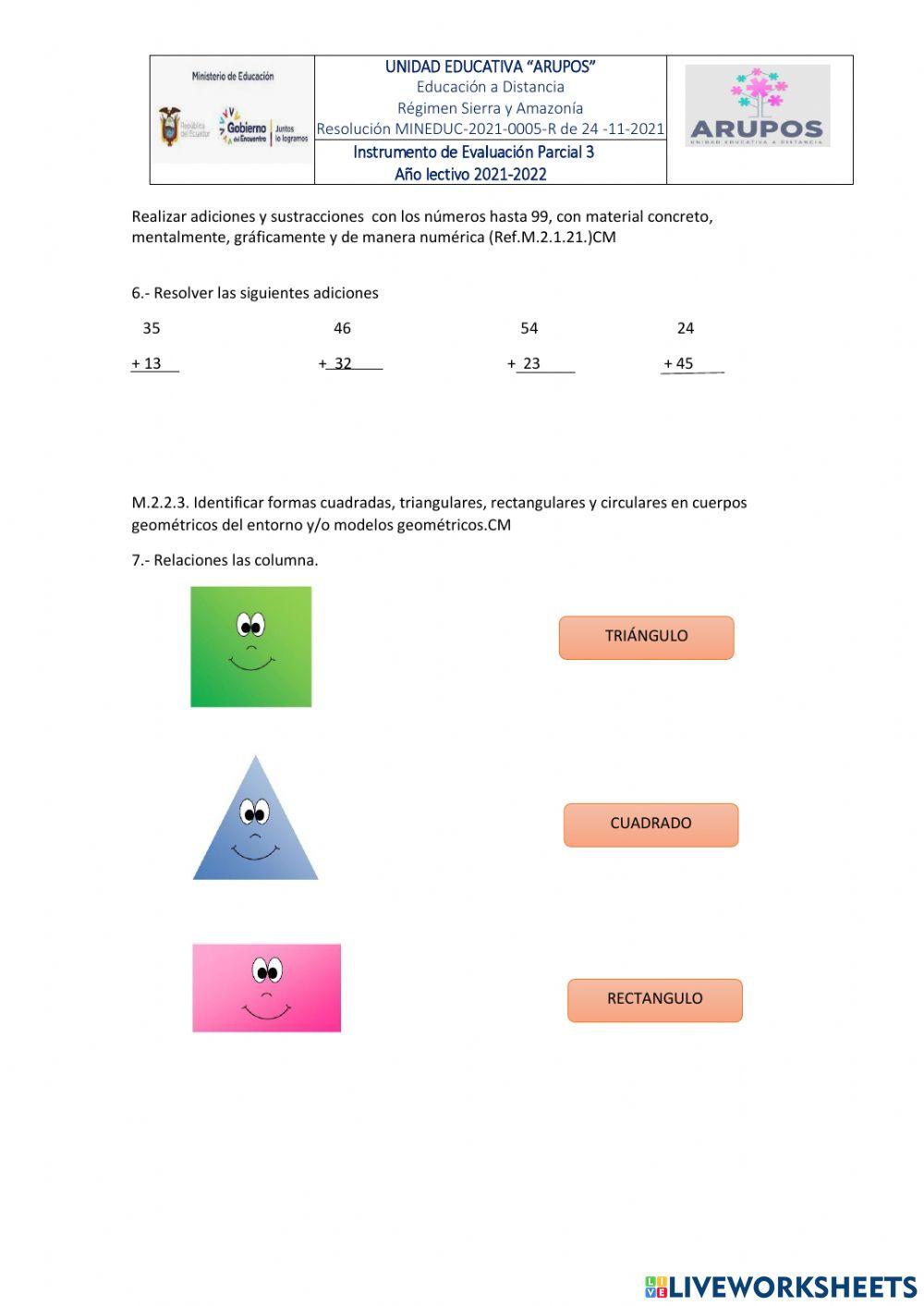 Evaluación Diagnostica online exercise for 3ro B | Live Worksheets