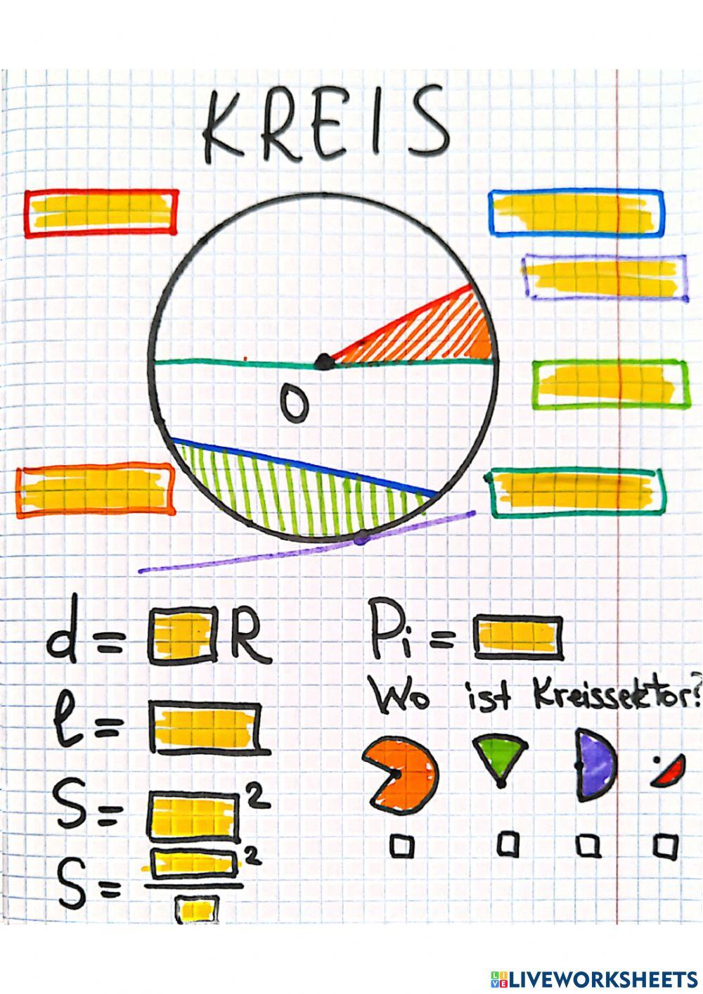 Kreis: Radius, Durchmesser worksheet | Live Worksheets