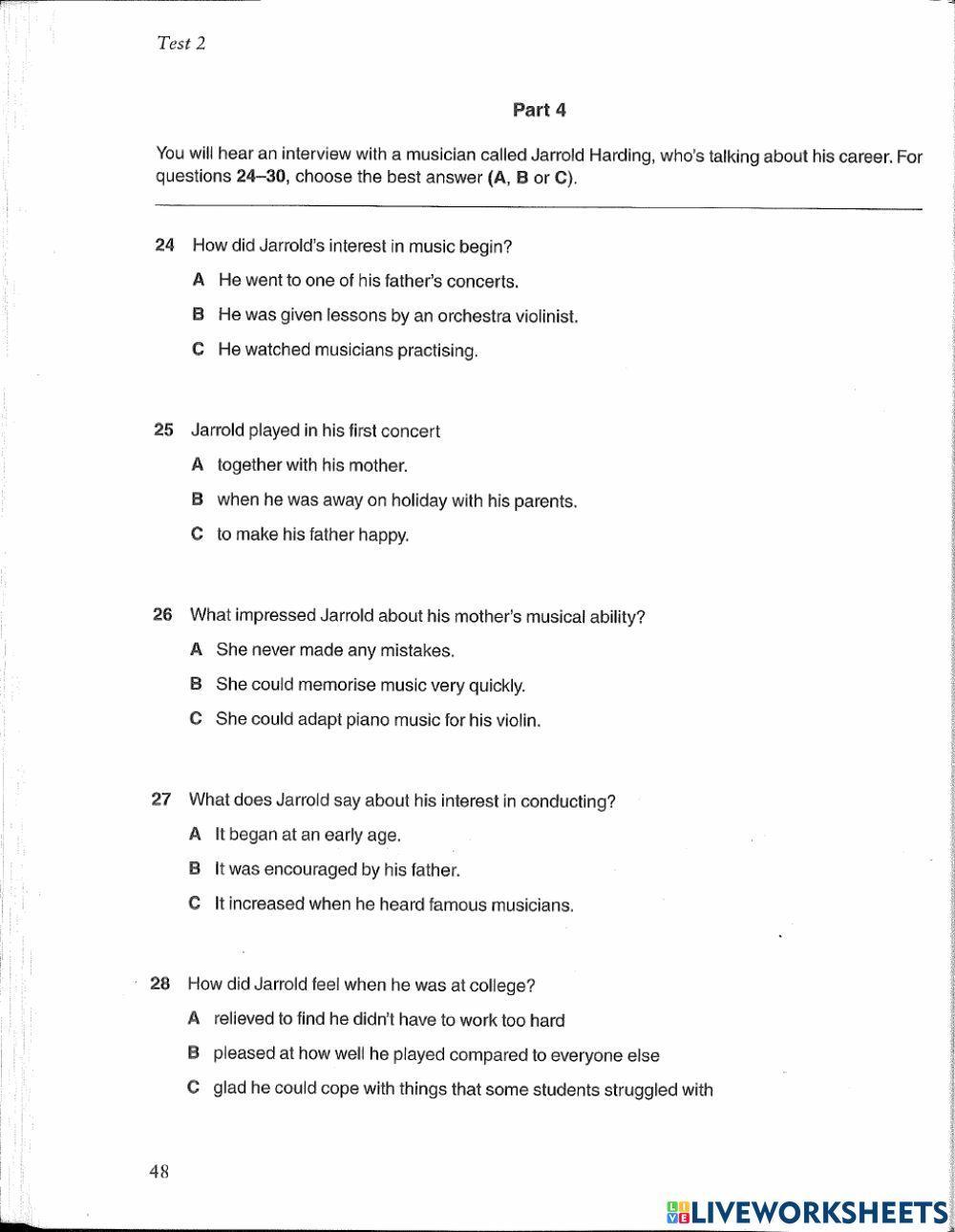 B2 Listening Mo… | Free Interactive Worksheets | 2140206